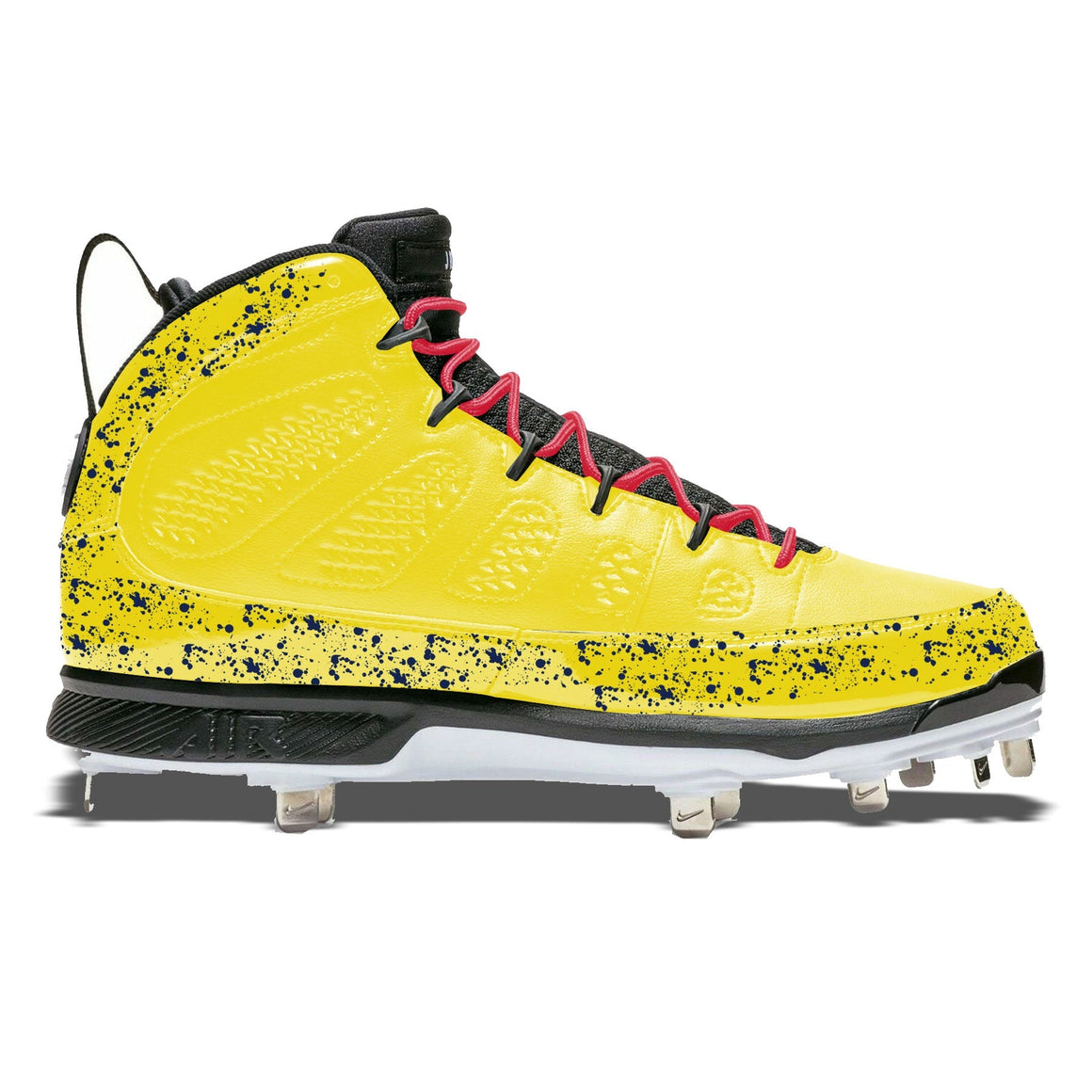 "Atlanta Splatter" Jordan 9 Retro Cleats - Stadium – Stadium Custom Kicks