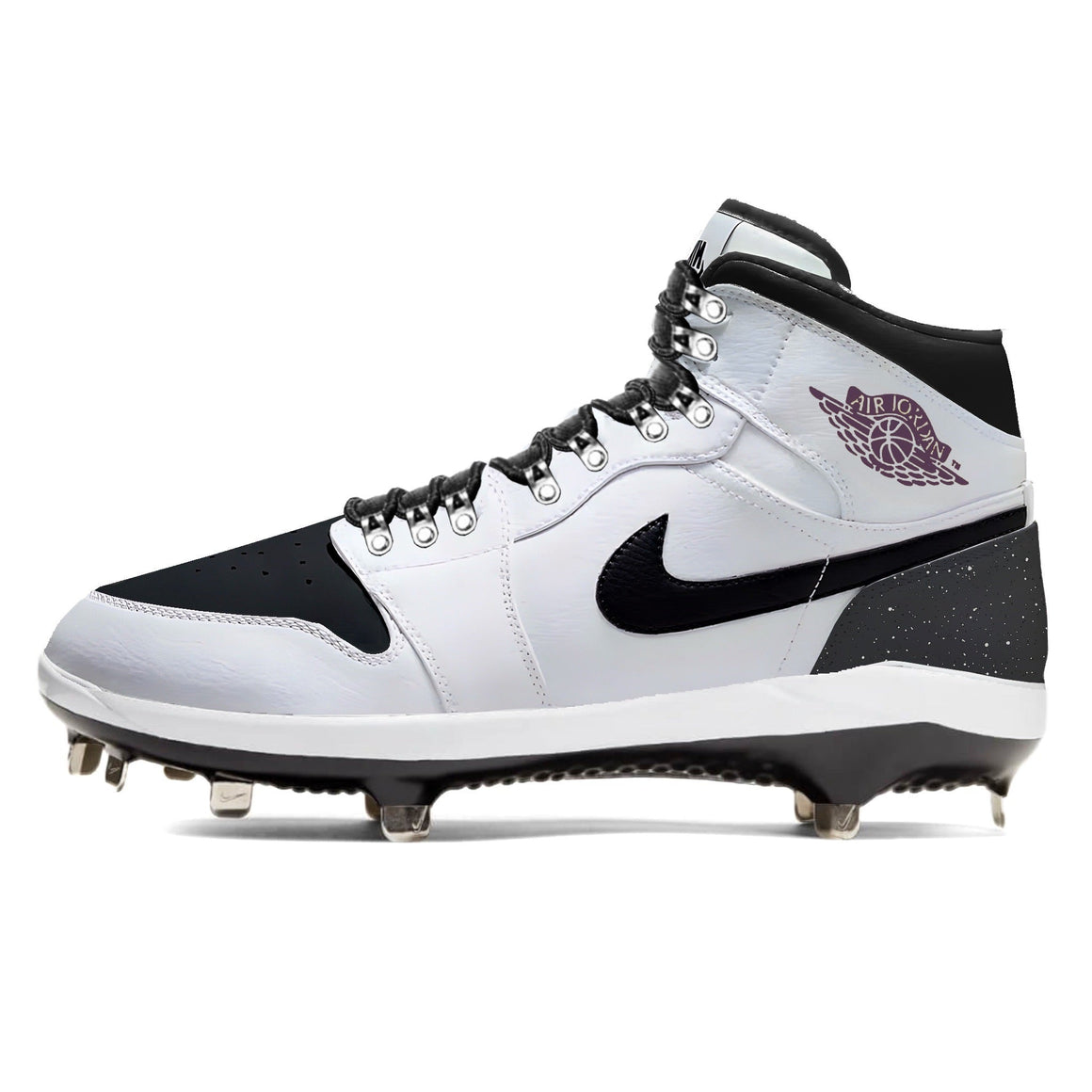 "Bred Toe" Jordan 1 Retro Cleats - Stadium Custom Kicks