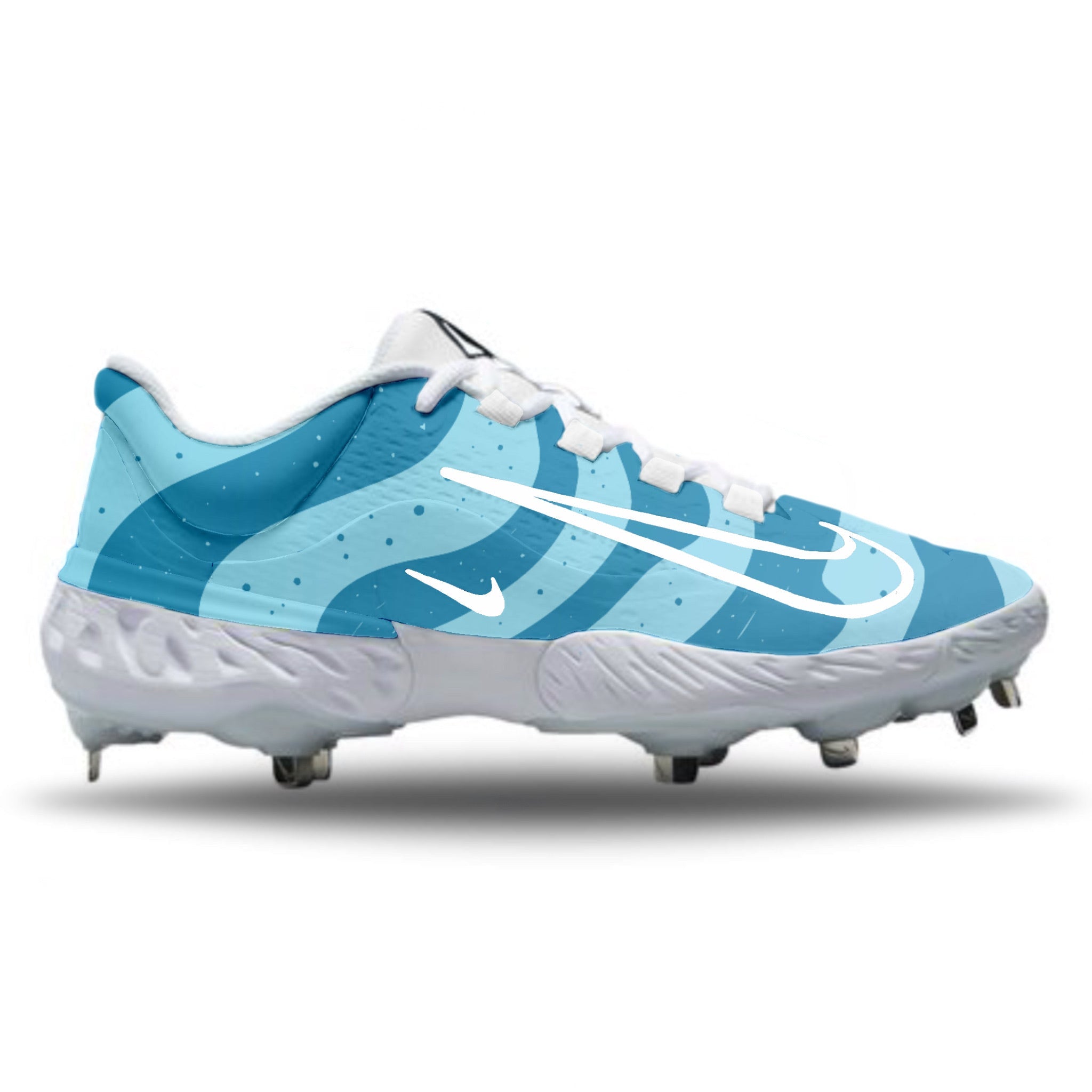 "Coral Reef" Nike Alpha Huarache Elite 4 Low Cleats – Stadium Custom Kicks