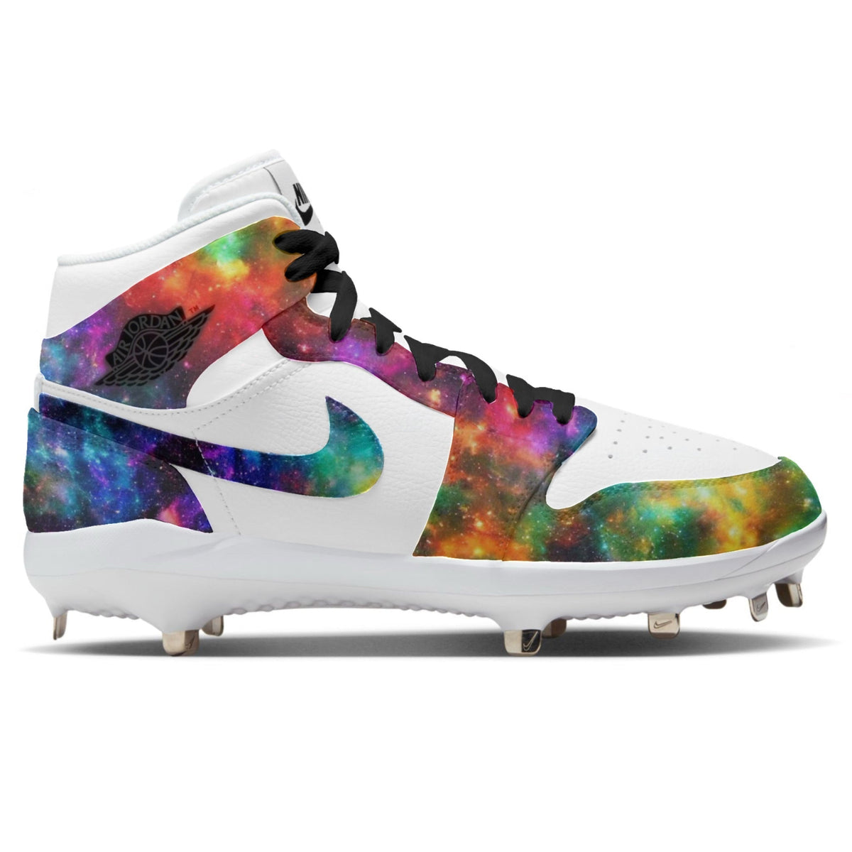 "Cosmic Radiation" Jordan 1 Retro Cleats - Stadium – Stadium Custom Kicks