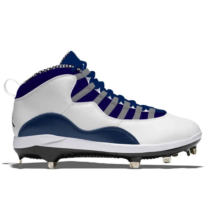 "Georgetown” Jordan 10 Retro Metal Baseball Cleats – Stadium Custom Kicks