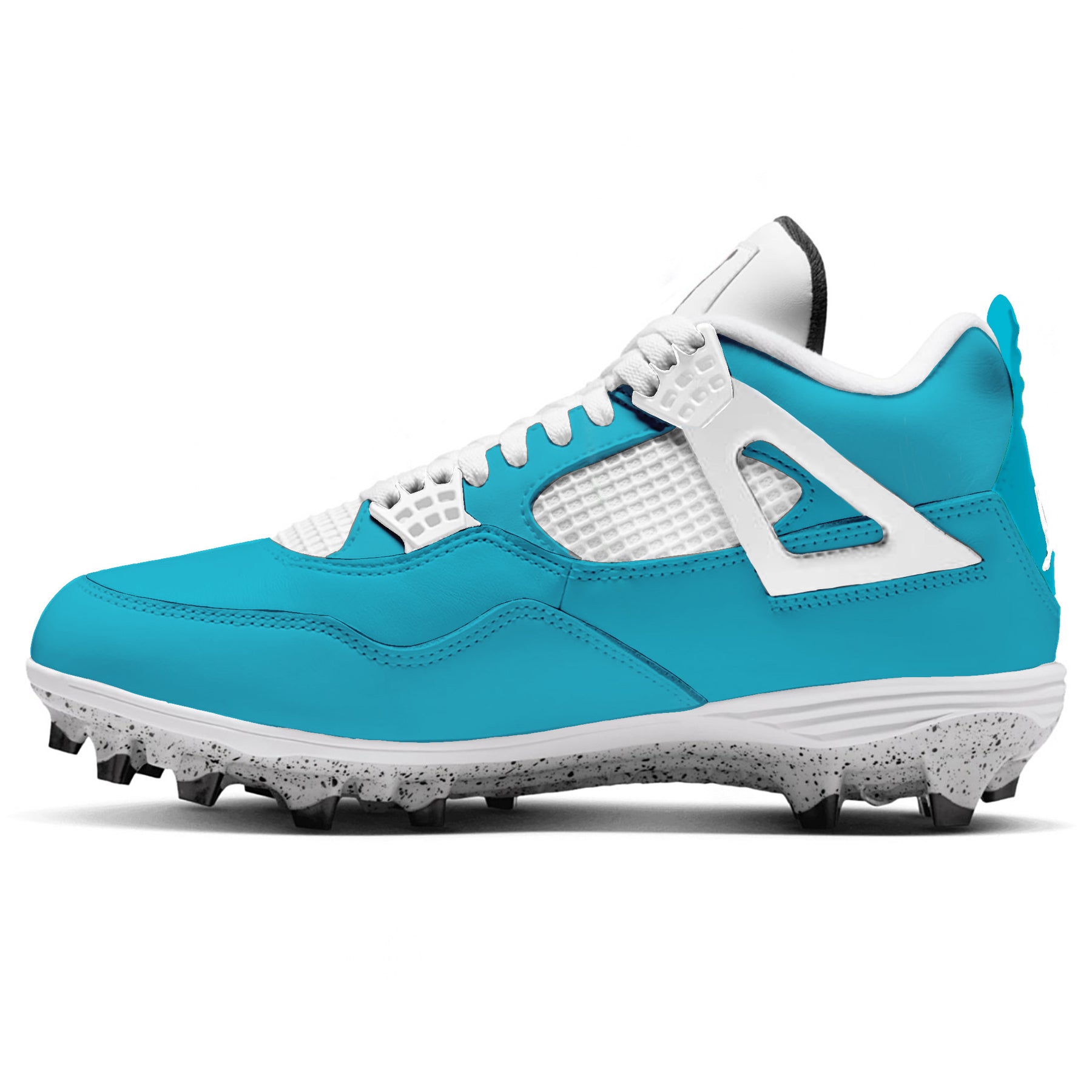 "Glow Up Blue" Jordan 4 Retro TD Football Cleats – Stadium Custom Kicks