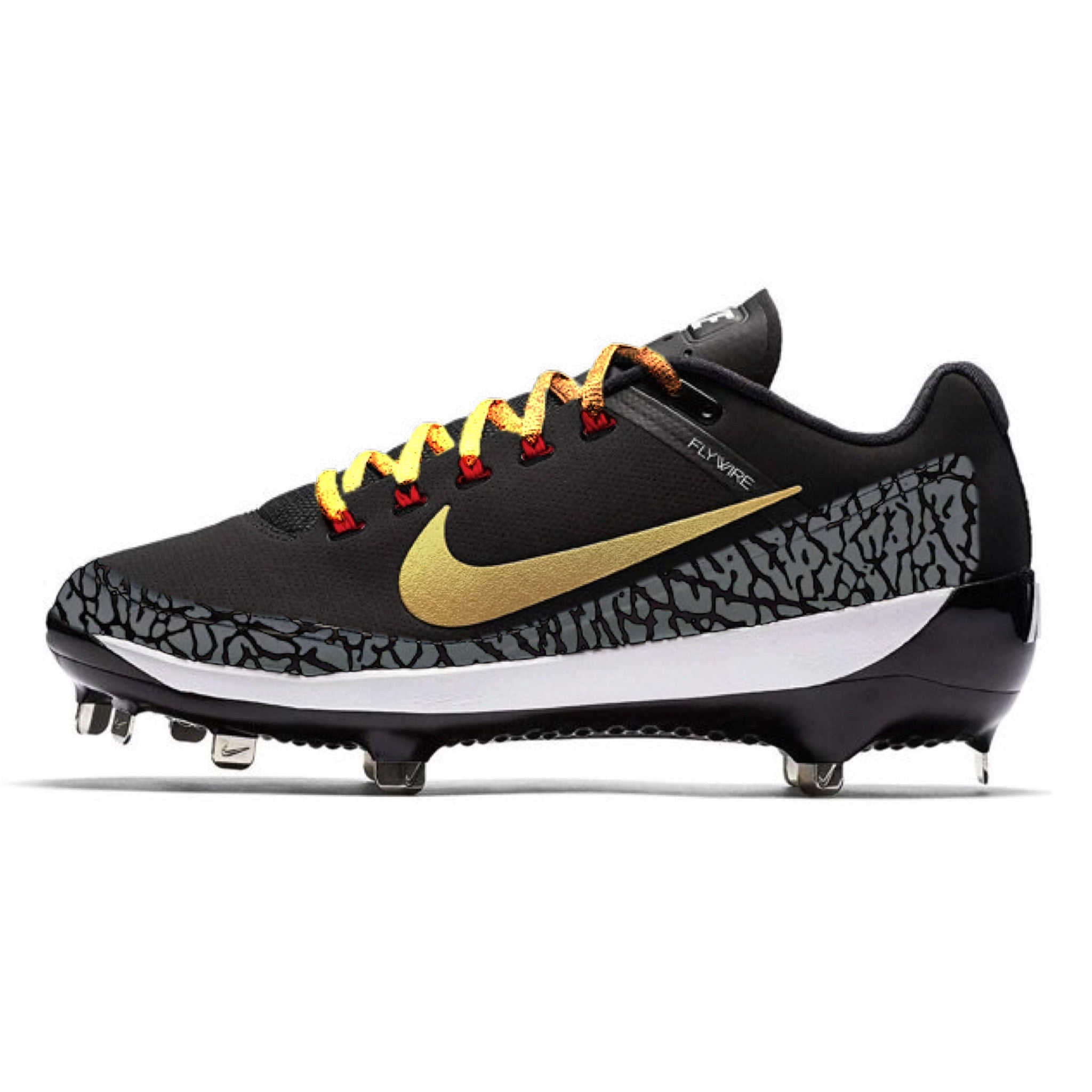 "Gold Cement" Nike Air Clipper Cleats - Stadium Custom – Stadium Custom ...