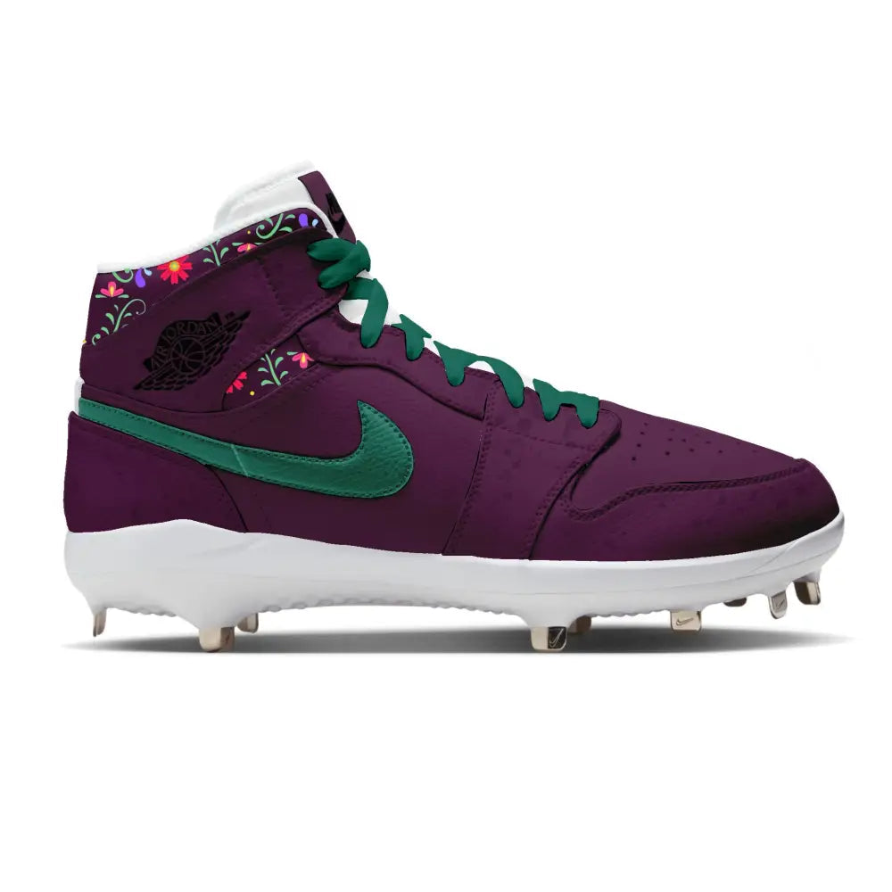 "Grape Soda" Jordan 1 Retro Cleats - Stadium Custom – Stadium Custom Kicks