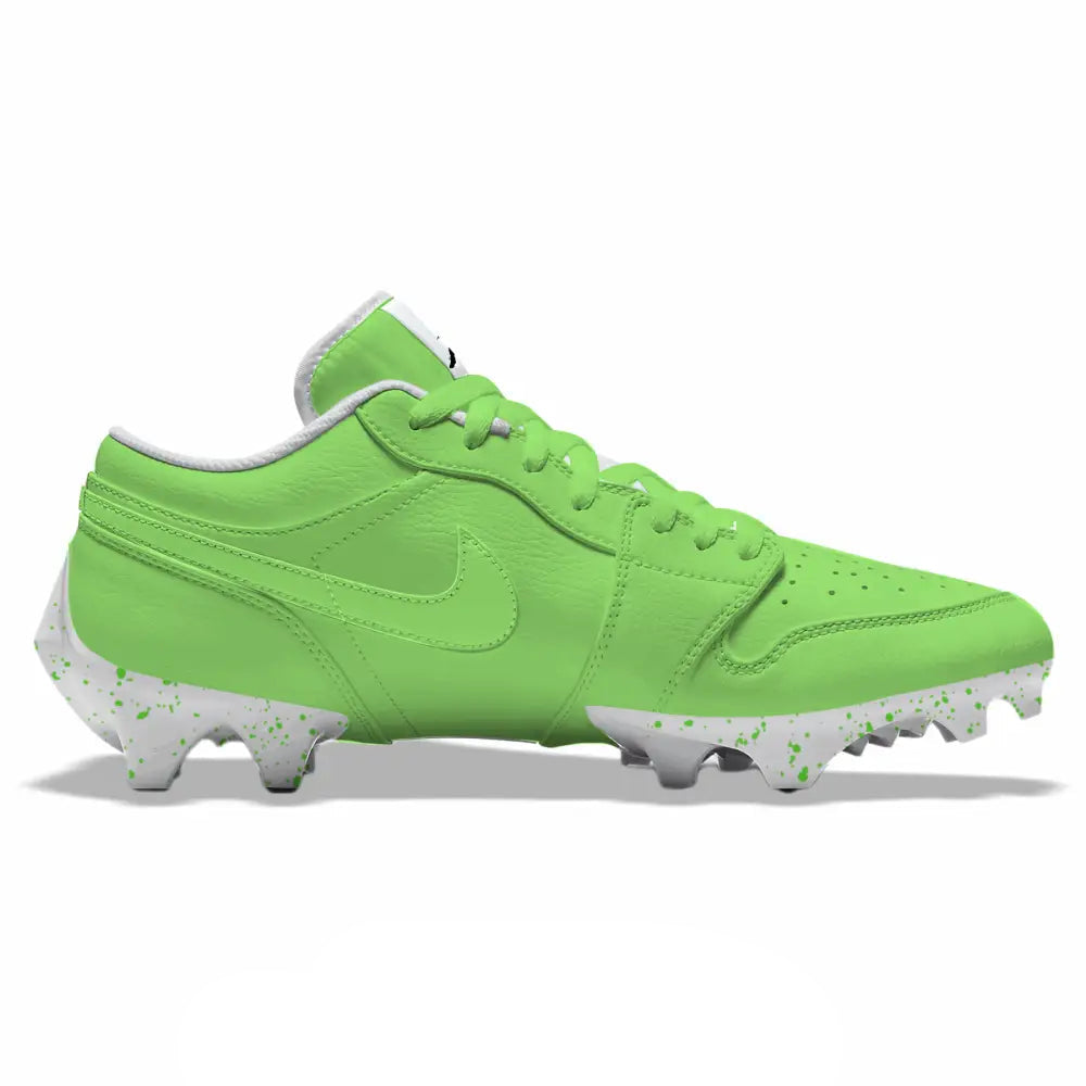 "Green Color Rush” Jordan 1 Vapor Edge Low Cleats – Stadium Custom Kicks