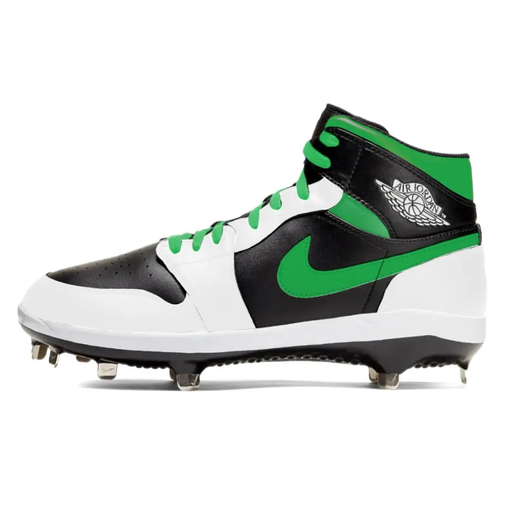 "Green Panda" Jordan 1 Retro Cleats - Stadium Custom – Stadium Custom Kicks