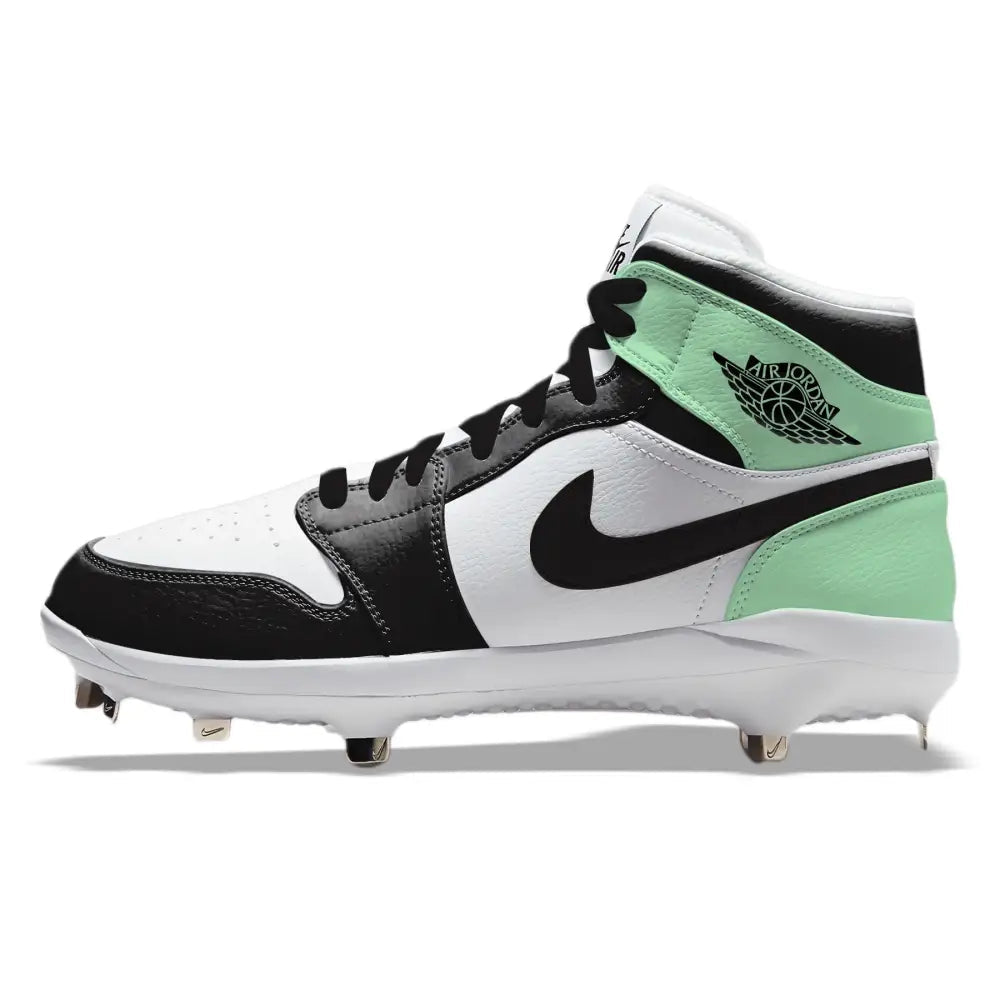 "Mint Crisp" Jordan 1 Retro Cleats - Stadium Custom – Stadium Custom Kicks