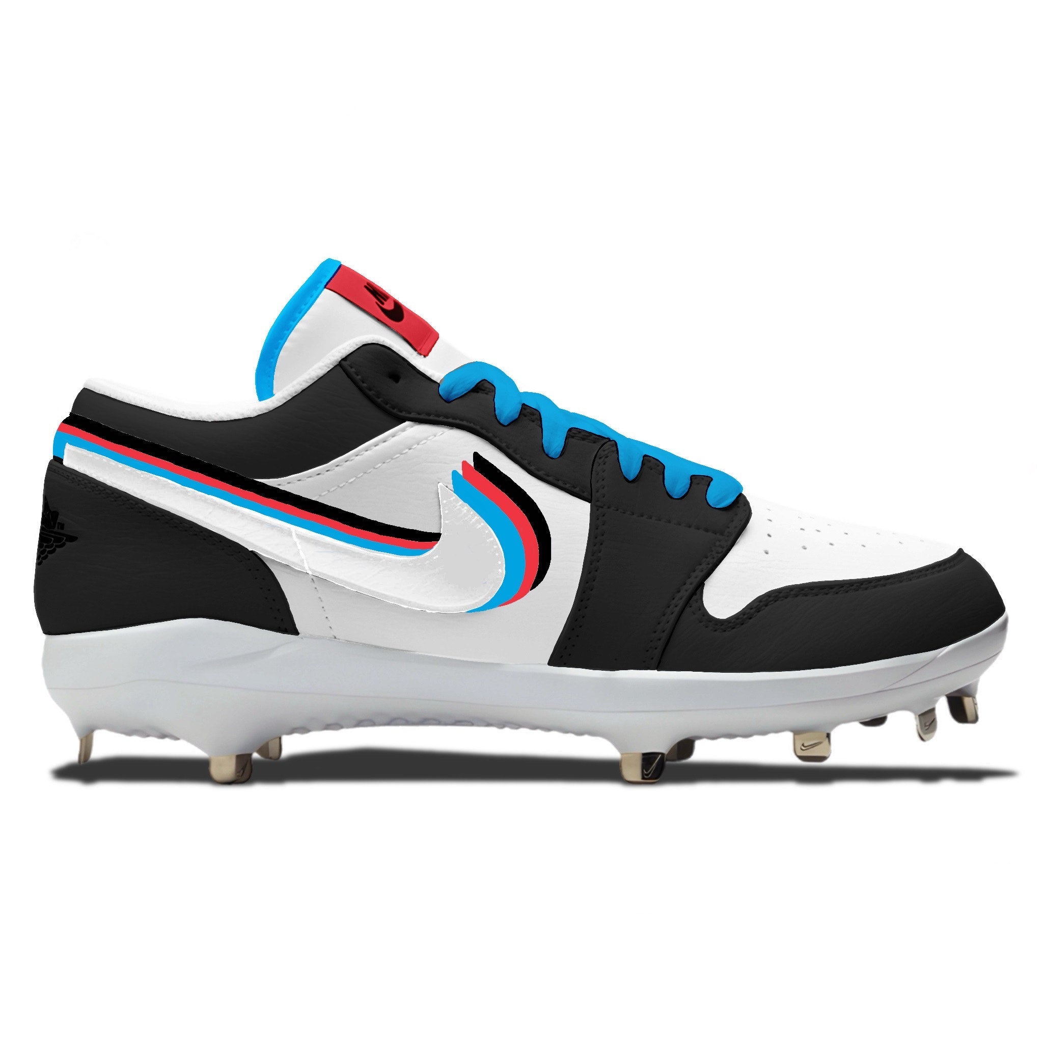"Ocean Drive Alternate" Jordan 1 Retro Cleats – Stadium Custom Kicks