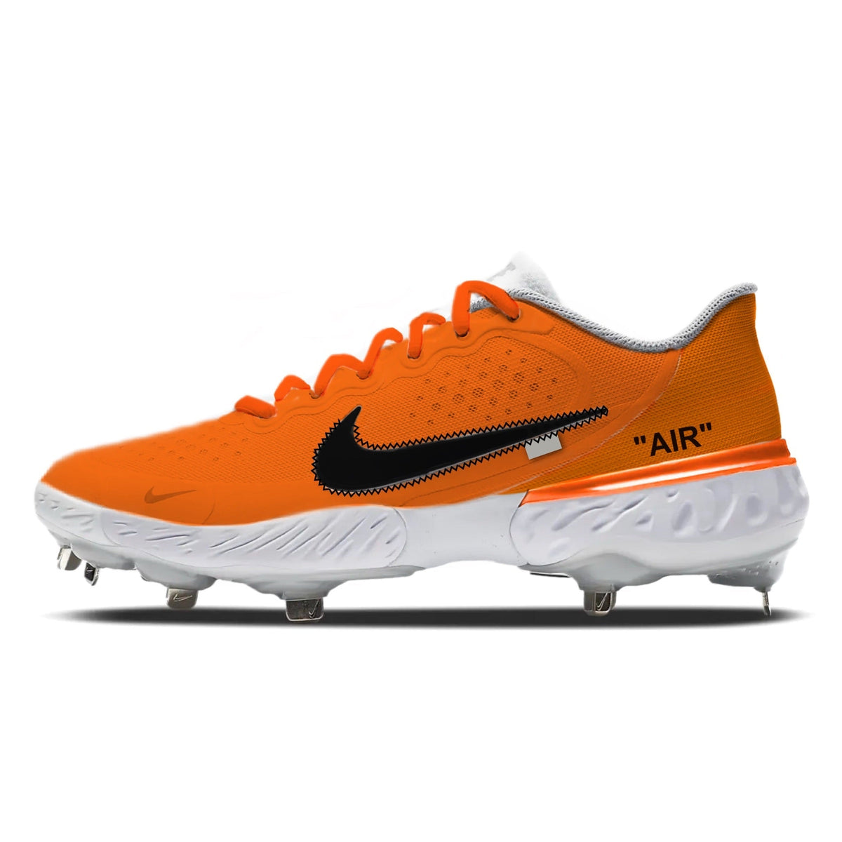 "Orange Force OW" Nike Alpha Huarache Elite 3 Low – Stadium Custom Kicks