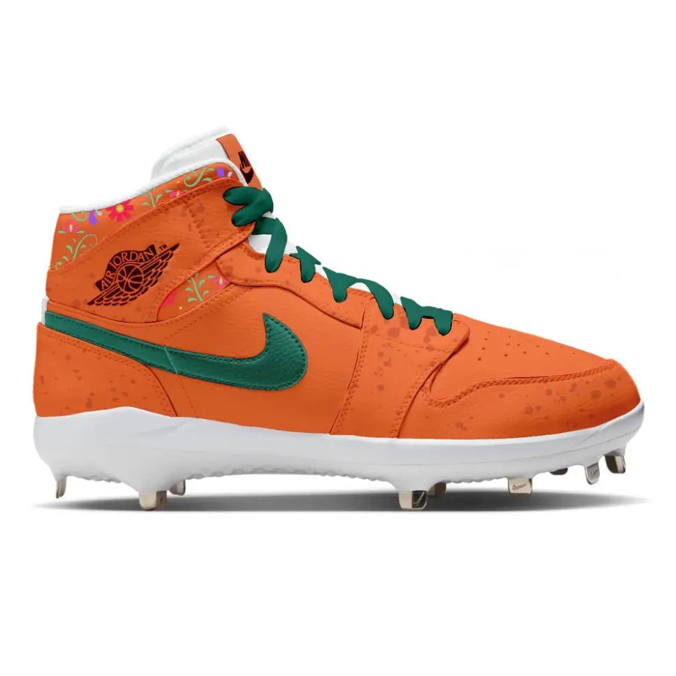 "Orange Soda" Jordan 1 Retro Cleats - Stadium Custom – Stadium Custom Kicks