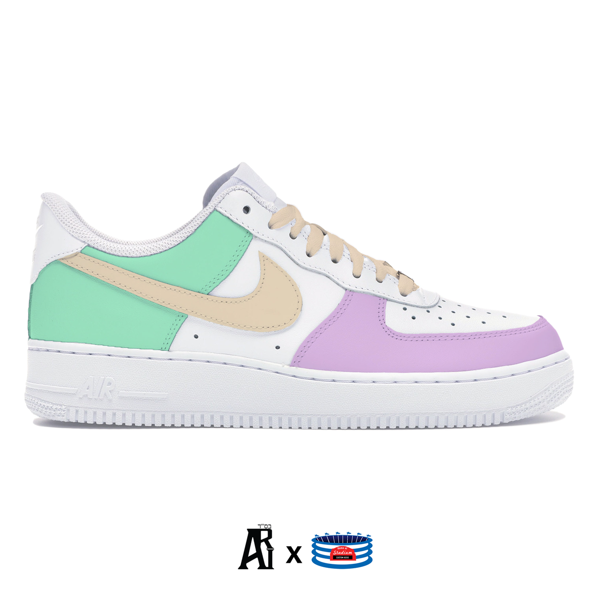 "Pastel" Nike Air Force 1 Low Shoes - Stadium Custom – Stadium Custom Kicks