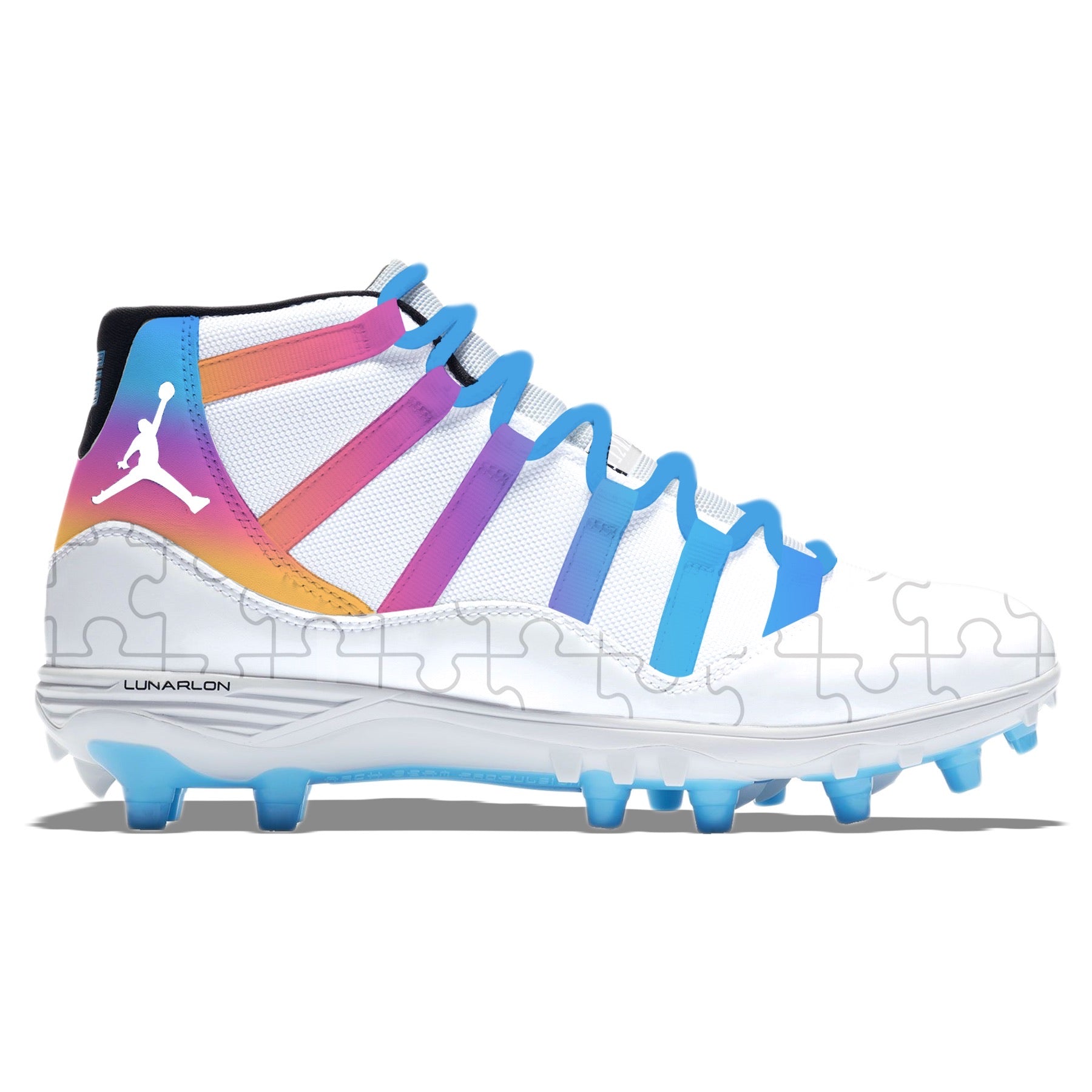"Piece By Piece" Jordan 11 Retro TD Football Cleats – Stadium Custom Kicks