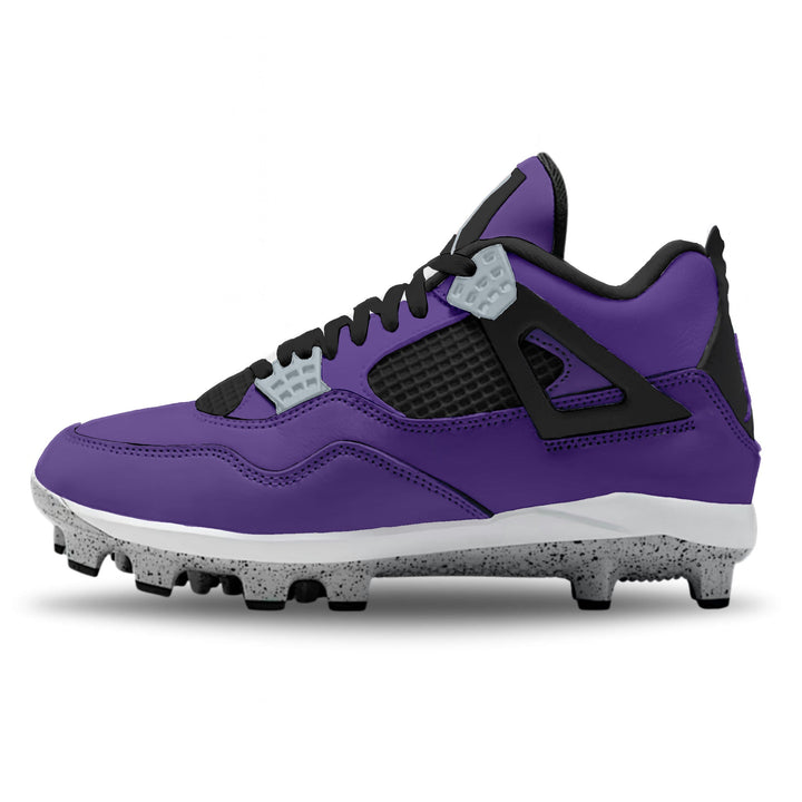 "Court Purple" Jordan 4 Retro MCS Cleats - Stadium – Stadium Custom Kicks