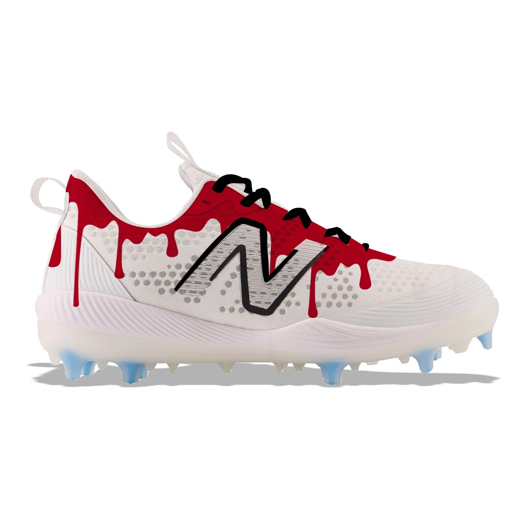 "Red Drip" New Balance FuelCell COMPv3 TPU Baseball – Stadium Custom Kicks