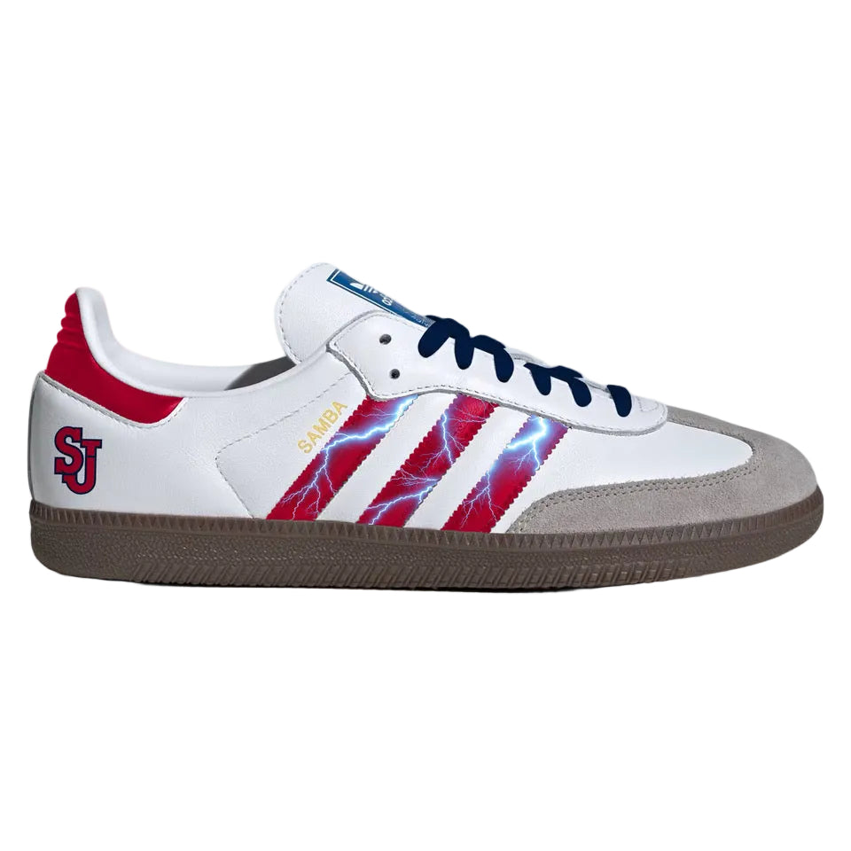 "Red Storm" Adidas Samba Classic Shoes | Stadium Custom Kicks