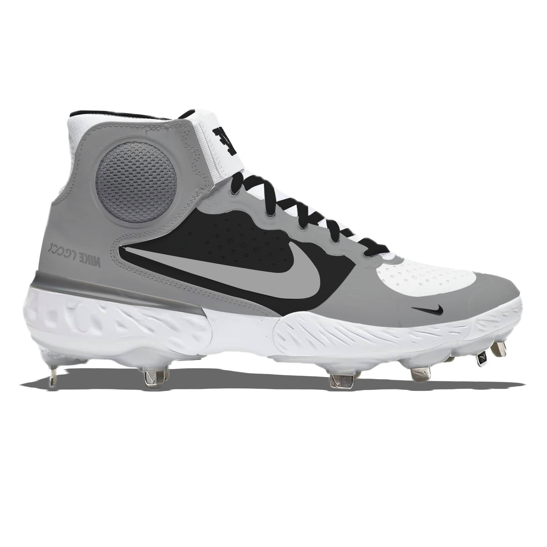 "Shadow" Nike Alpha Huarache Elite 3 Mid Cleats – Stadium Custom Kicks
