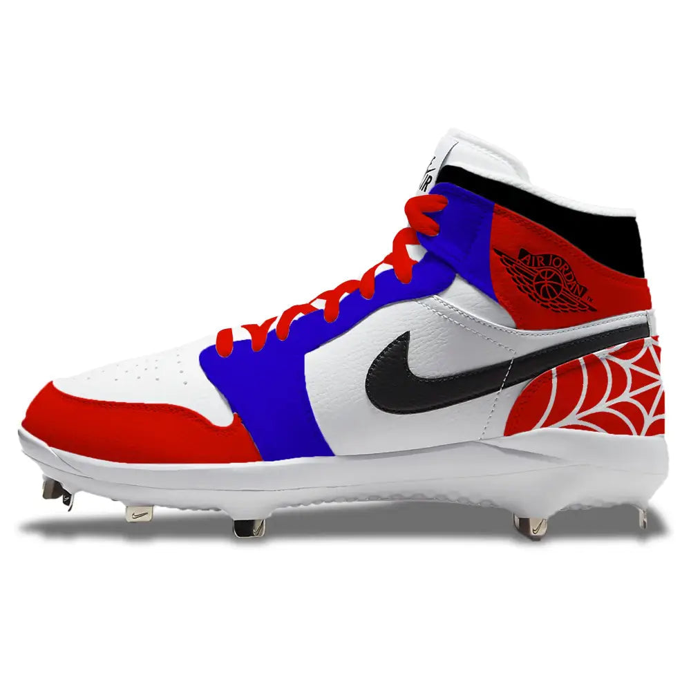 "Spider" Jordan 1 Retro Cleats - Stadium Custom Kicks