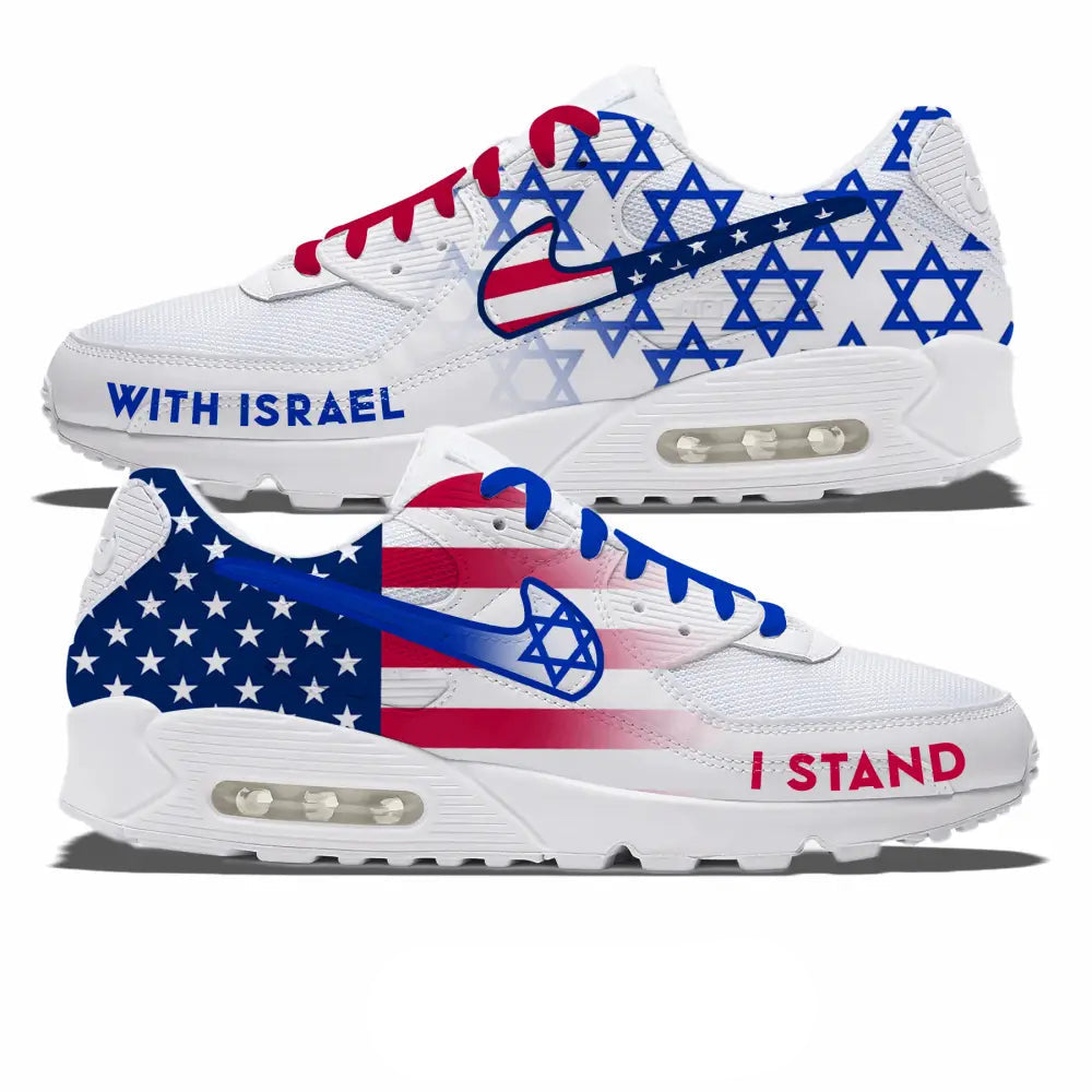 "Stand With Israel" Nike Air Max 90 Shoes - Stadium – Stadium Custom Kicks