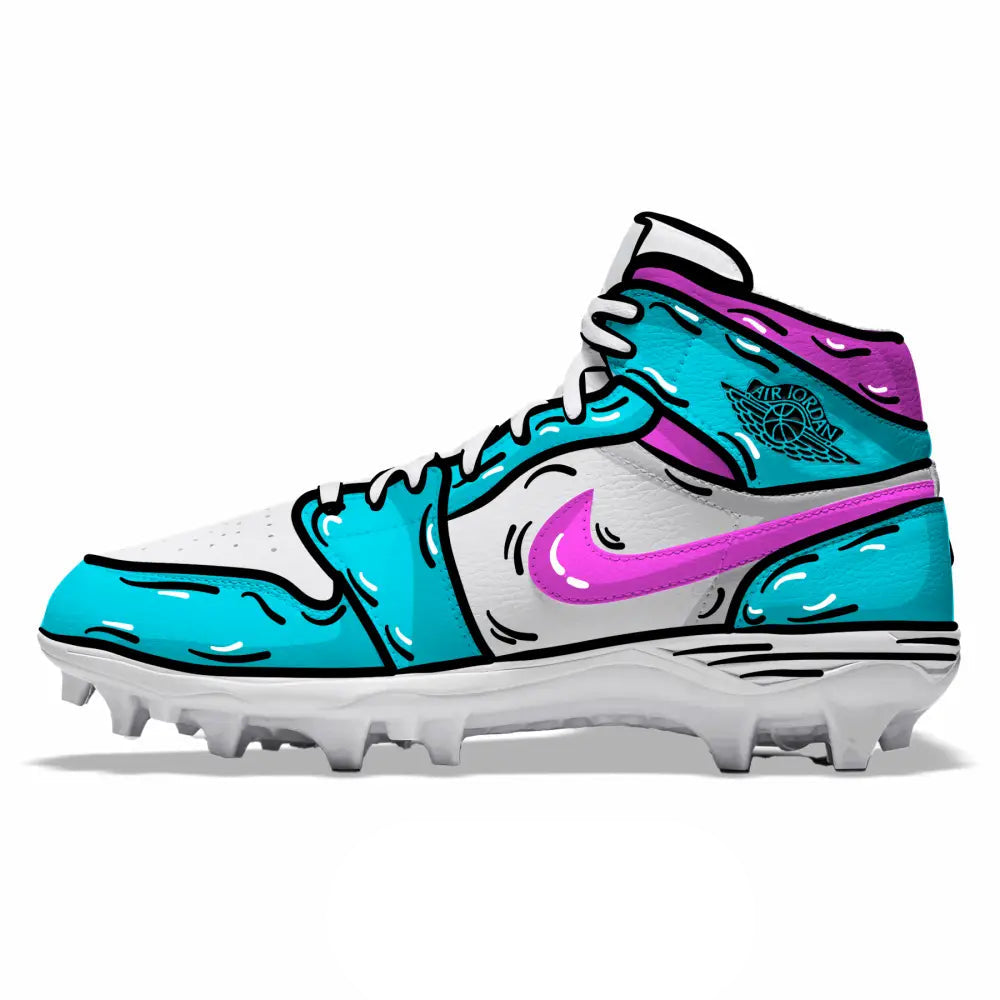 "Vice Cartoon" Jordan 1 TD Cleats - Stadium Custom – Stadium Custom Kicks