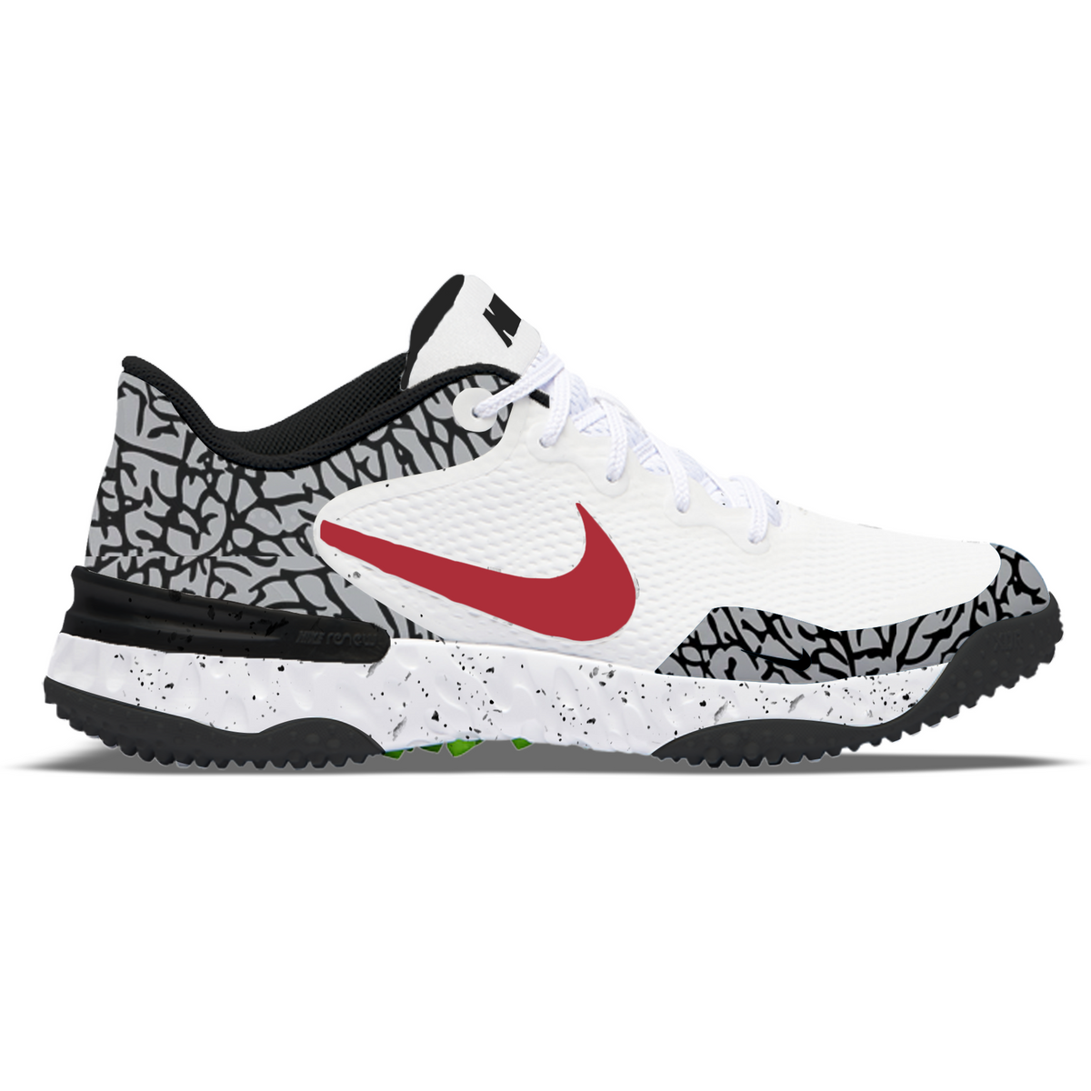 "White Cement" Nike Alpha Huarache Elite 3 Turfs – Stadium Custom Kicks
