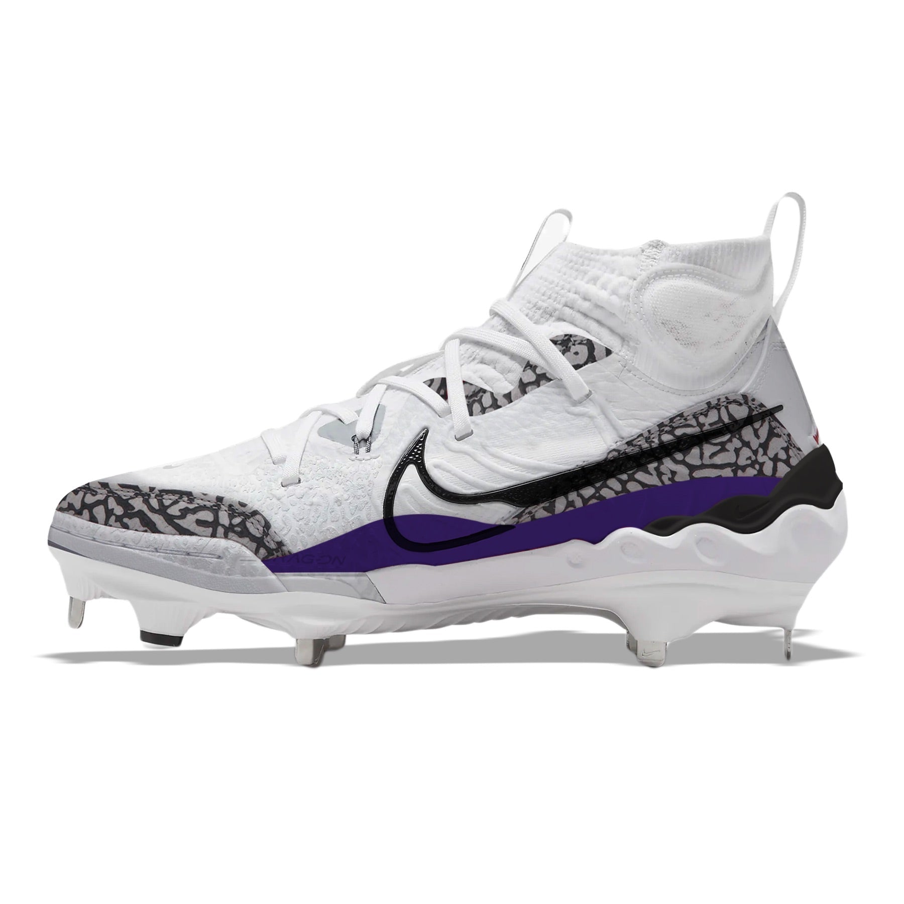 "White Cement" Nike Alpha Huarache NXT Baseball Cleats – Stadium Custom ...