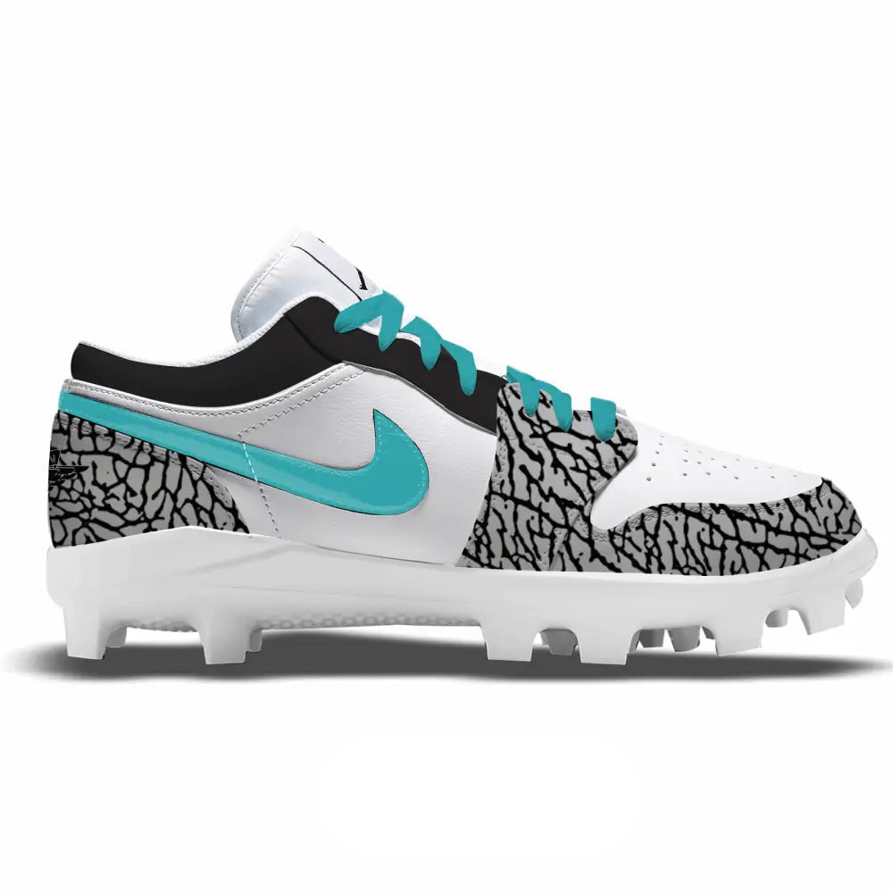 "White Mint" Jordan 1 Retro Cleats - Stadium Custom – Stadium Custom Kicks