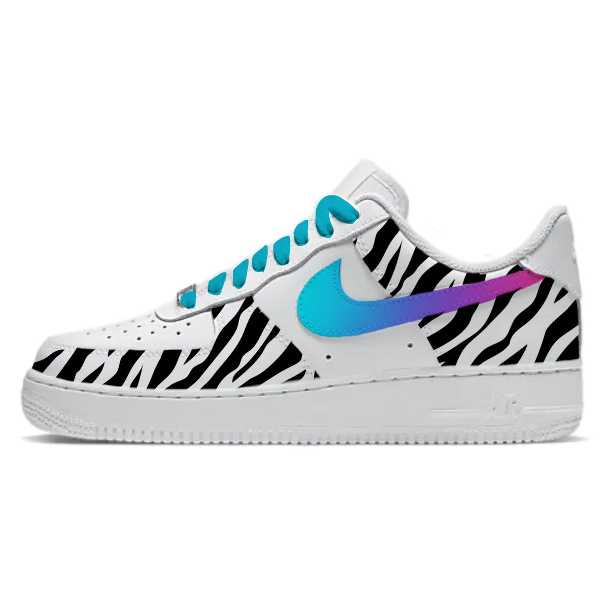 "Zebra" Nike Air Force 1 Low Shoes - Stadium Custom – Stadium Custom Kicks